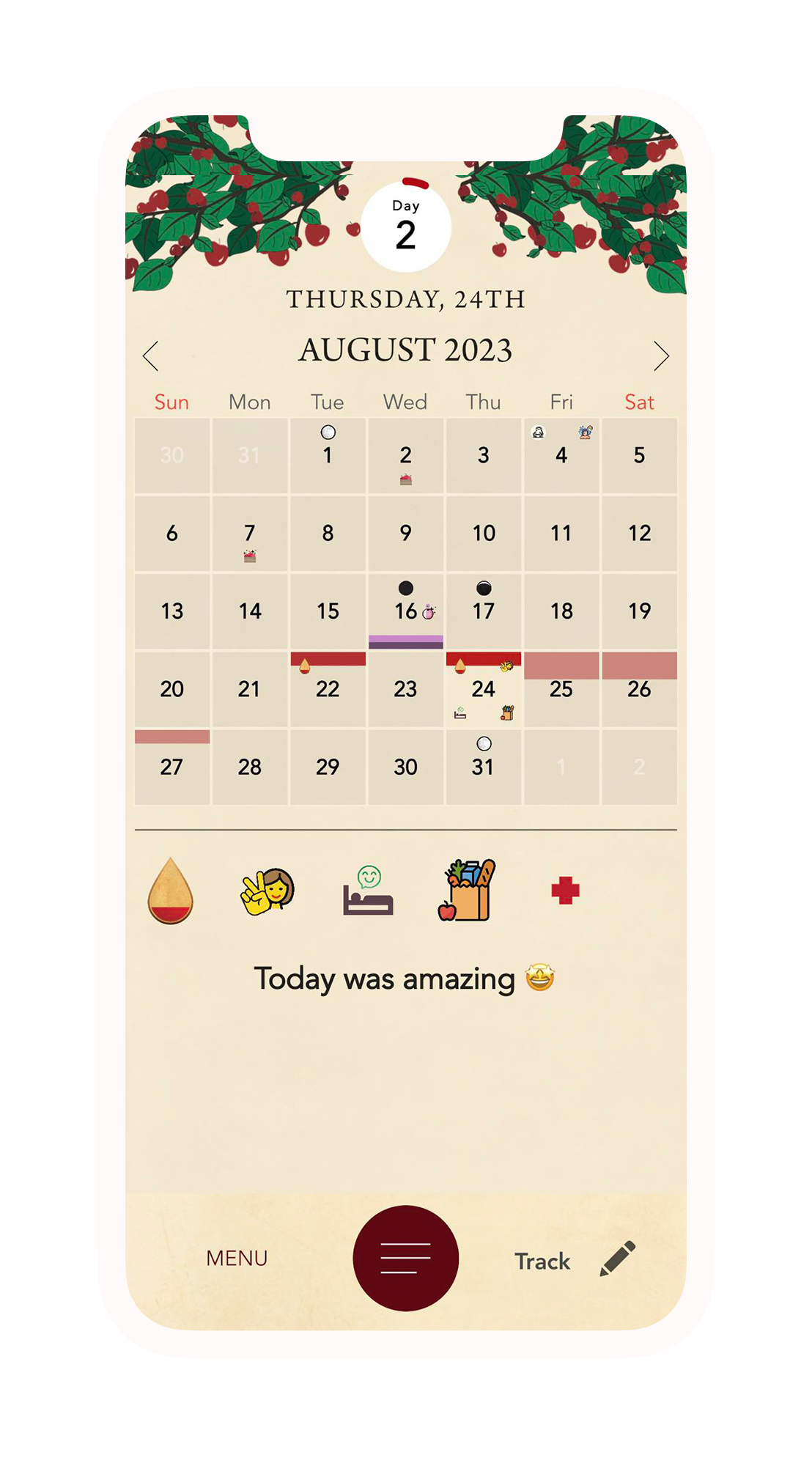 Tracking – Spinning Wheels – Ovulation Calculator, Period Calculator ...